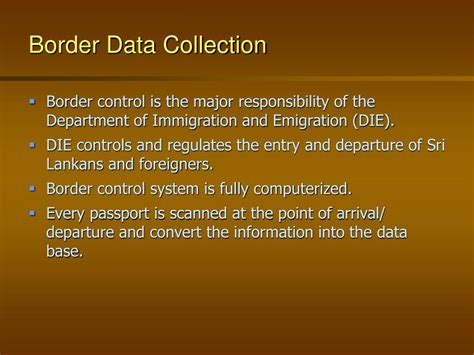 Ppt Use Of Border Data Collection To Measure International Migration