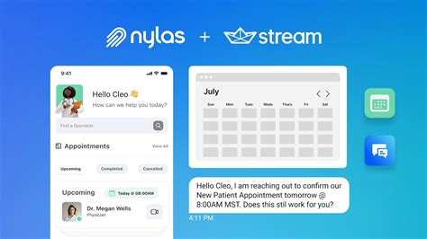 enhance patient care combine the nylas calendar and stream chat apis