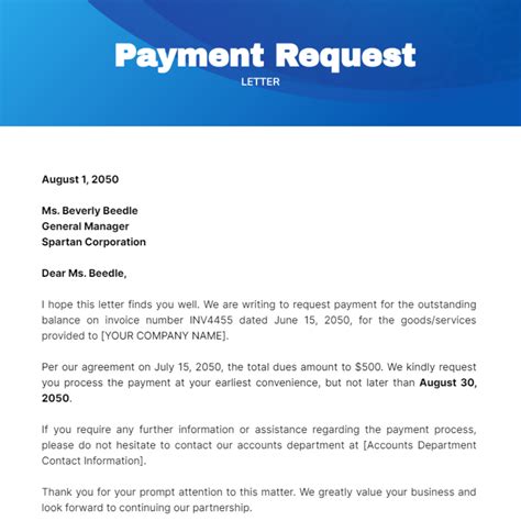 Payment Request Letter Template Edit Online Download Example Template Net
