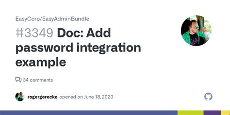 Doc Add Password Integration Example Issue Easycorp Easyadminbundle Github