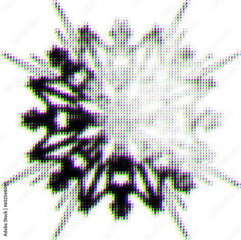 Vector Dot Mandala In Style Of Halftone Dots Effect With Cmyk Shift