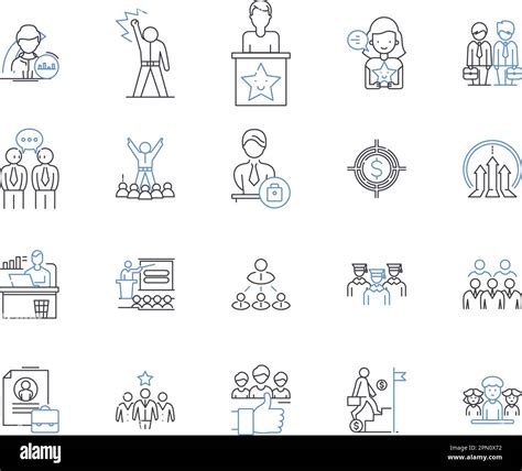 Business And Administration Outline Icons Collection Accounting Management Organisation