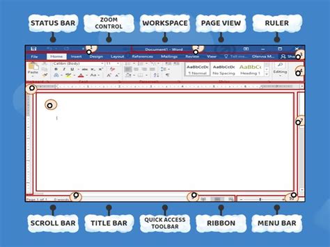 Ms Word Interface Labelled Diagram