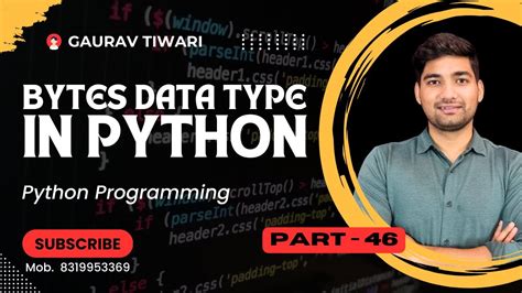 Bytes Data Type In Python Youtube