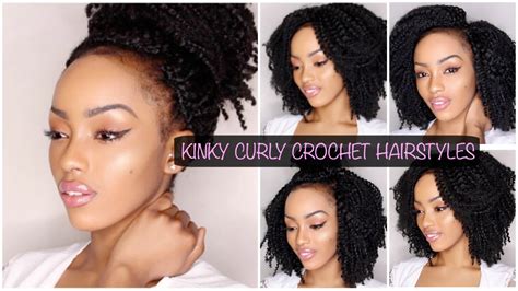 HAIRSTYLES FOR KINKY CURLY CROCHET BRAIDS NATURAL LOOKING YouTube