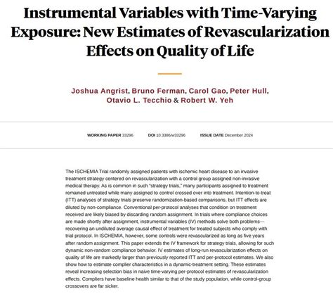 National Bureau Of Economic Research On Linkedin New Tools For Dynamic Treatment Effect