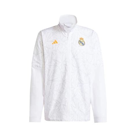 Chamarra Adidas Real Madrid Pre Match 2024 2025 White Basketball Emotion