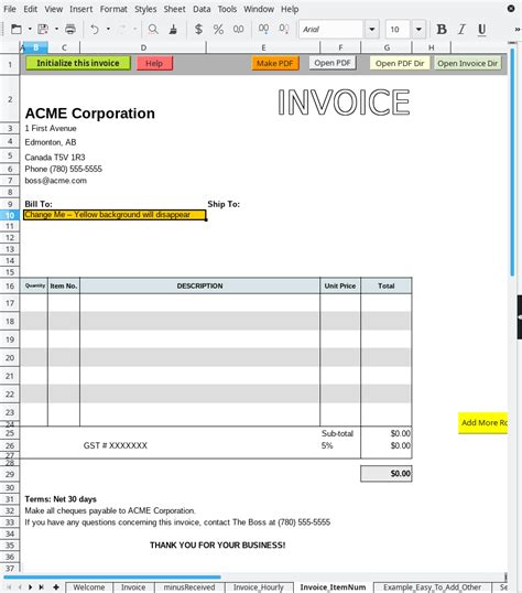 Invoice Template Libreoffice Web This Site Offers 434 Free Libreoffice