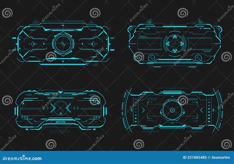 HUD Aim Control Frame Interface Of Target Screen Stock Vector Illustration Of Spaceship