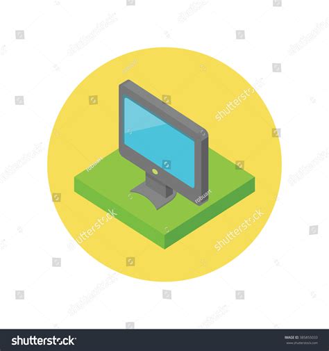 Isometric Computer Monitor Isolated 3d Display Stock Vector Royalty