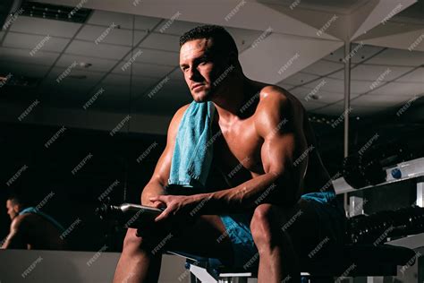 Premium Photo Sport Man In Gym Sporty Male With Naked Torso Workout