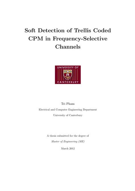 pdf soft detection of trellis coded cpm in frequency selective