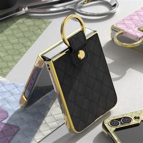 Z플립5 케이스 갤럭시 Z플립5 골든 그리드 링케이스 Nac Mall