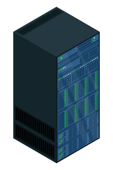 Isometric Server Network Server Room Server In Cabinets Storage
