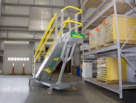 rolling self leveling stairs and work platform rollastep