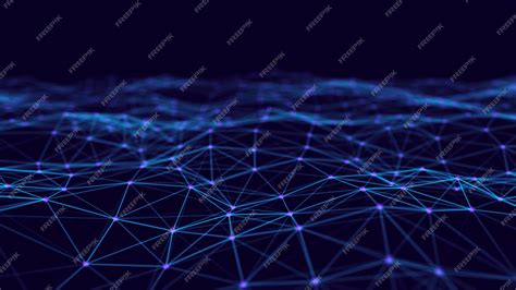 Premium Photo Abstract Digital Blue Background Plexus Effect Network Connection Structure
