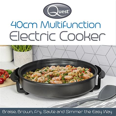 Quest 35500 40cm Multi Function Electric Cooker Pan With Lid