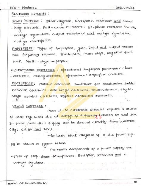 Besck104c Introduction To Electronics And Comm Module 1 Notes Pdf