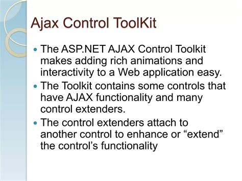 Ajax Control Tool Kit Ppt