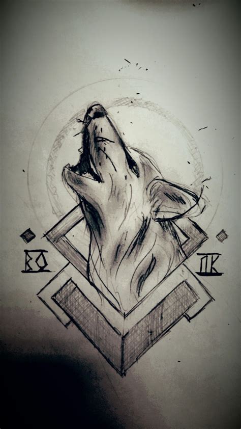 Волк рисунок карандаш эскиз геометрия Рисунки Эскиз волка Художественные зарисовки