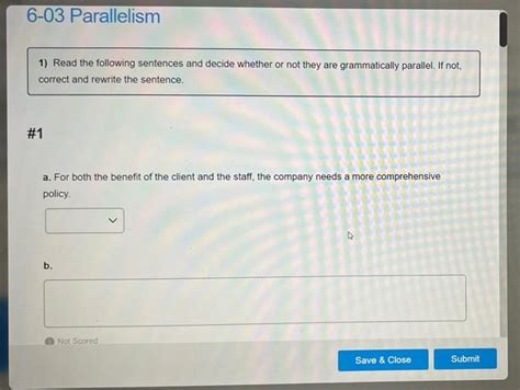 6 03 Parallelism 1 Read The Following Sentences And
