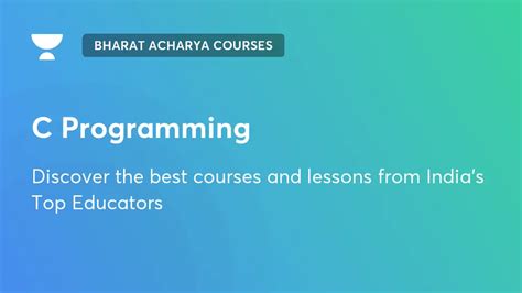 C Programming Bharat Acharya Courses Unacademy