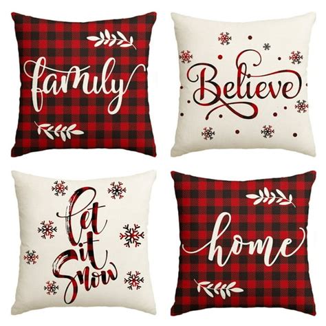Holiday Christmas Poinsettia Design 18 X 18 Cushion Cover