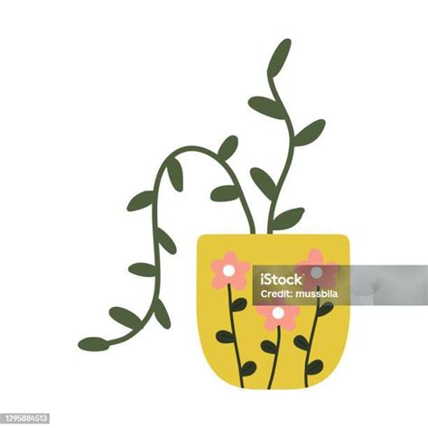 세련된 화분과 냄비에 식물 열대 잎과 트렌디 한 홈 장식 도시 정글 손으로 그린 플랫 벡터 요소 식물 학적 그림 0명에 대한 스톡 벡터 아트 및 기타 이미지 Istock