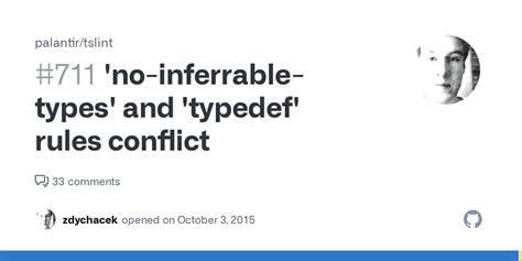 No Inferrable Types And Typedef Rules Conflict · Issue 711 · Palantirtslint · Github