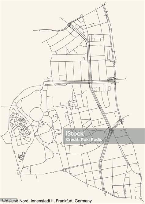 독일 프랑크푸르트 암 메인의 인넨슈타트 Ii 도시 지구의 웨스트엔드 노르 시 지구의 도로 지도 프랑크푸르트 마인에 대한 스톡 벡터 아트 및 기타 이미지 Istock