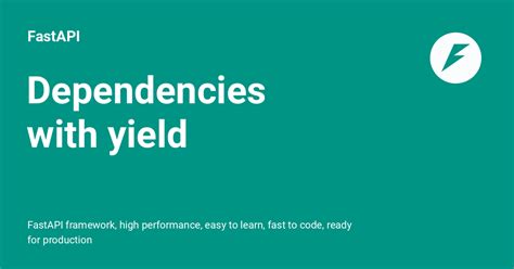 Dependencies With Yield FastAPI