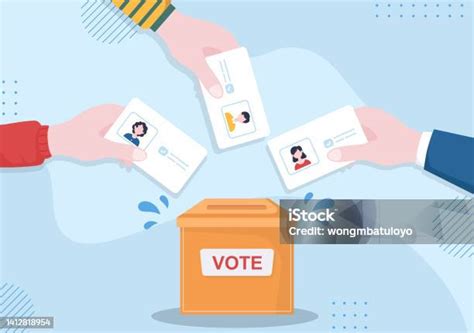 정치 후보자 만화 손으로 그린 일러스트 레이 션 승진 선거 캠페인 적극적인 토론 및 투표 얻기를위한 토론 개념 Political