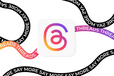 Threads Rainbow Logo Instagram App With Design Curve Text Of Threads