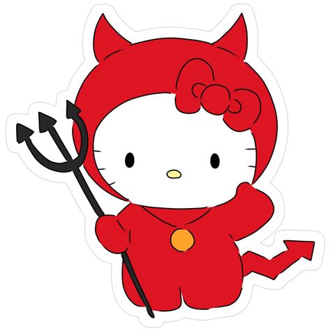 Devil Costume Hello Kitty Sticker For Sale By Sunnydraws7 In 2025
