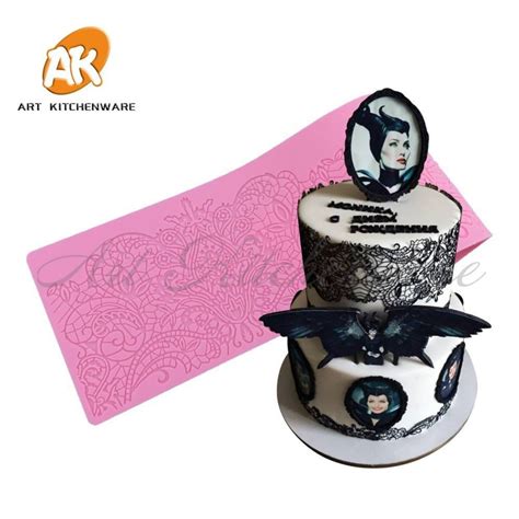 Голям лотос силиконова торта граница мат силиконов молд дантела торта плесени фондани