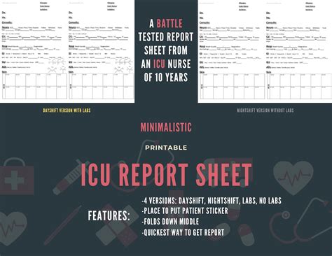 Icu Report Sheet Etsy