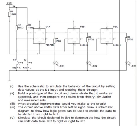 I Use The Schematic To Simulate The Behavior Of The Circuit By Setting Data Values At The D1
