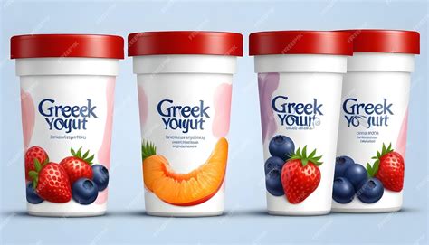 Premium Photo Three Containers Of Different Flavors Of Yogurt Are Shown