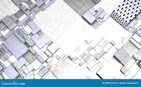 Concept Of 3d Modeling And Architecture Motion Complex Texture With Widening Blocks And