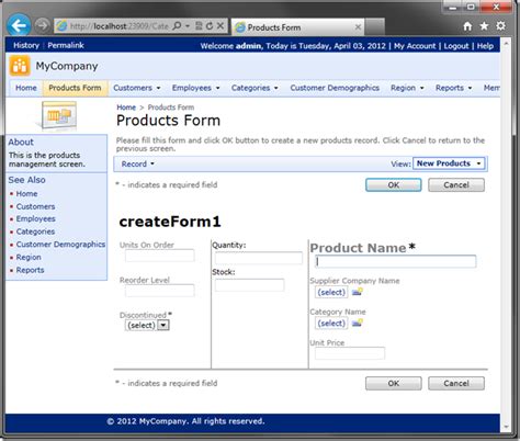 Code On Time User Interface Form Templates Creating A Form Template