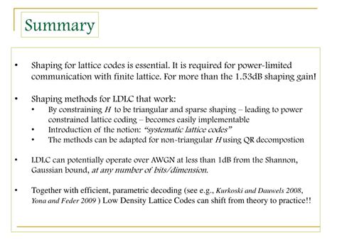 PPT Shaping Methods For Low Density Lattice Codes PowerPoint Presentation ID
