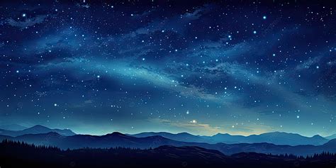 산 너머 별이 빛나는 밤 밤하늘 별 산 배경 일러스트 및 사진 무료 다운로드 Pngtree