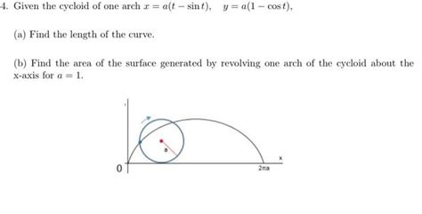solved 4 given the cycloid of one arch