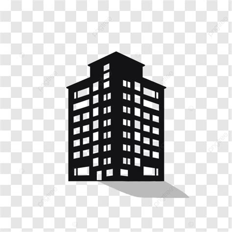 그림자가 있는 건물의 검은 실루엣 벡터 흰색 배경에 건물의 단순한 검은색 아이콘 그림자 없음 작은 프레임 중앙 Png