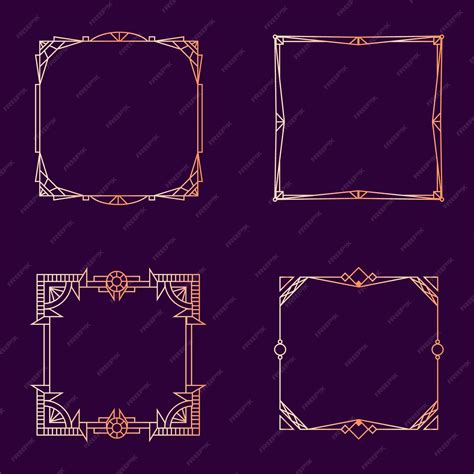 그라데이션 아트 데코 프레임 디자인 무료 벡터