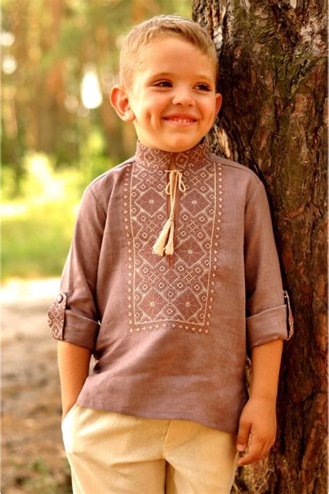 Дитяча лляна сорочка для хлопчика з вишивкою ДМ07 1 286 22908