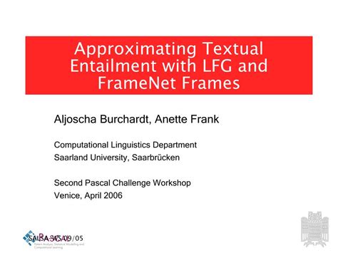ppt approximating textual entailment with lfg and framenet frames