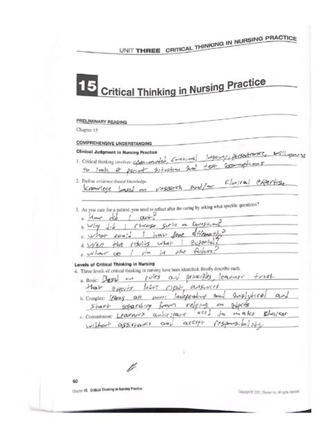 Critical Thinking In Nursing Pdf