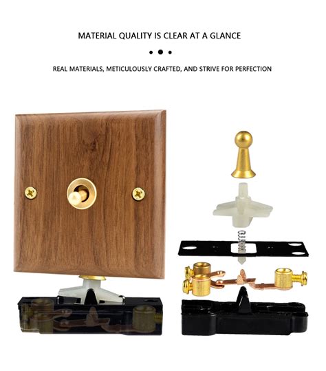 Black Walnut Wood Panel Toggle Light Switch