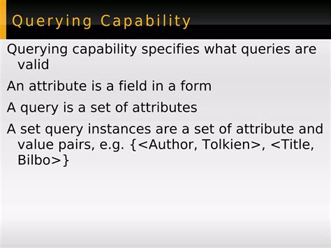 Querying Capability Modeling Odp